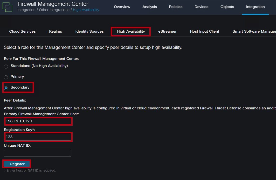 Configure High Availability on FMC